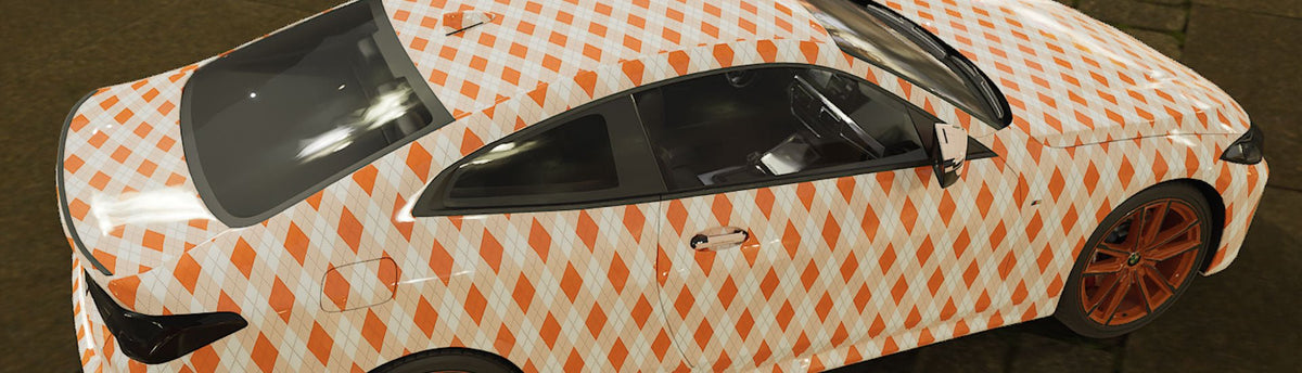 Orange Argyle Wrap Films | Orange Argyle Vinyl Wraps – Rvinyl