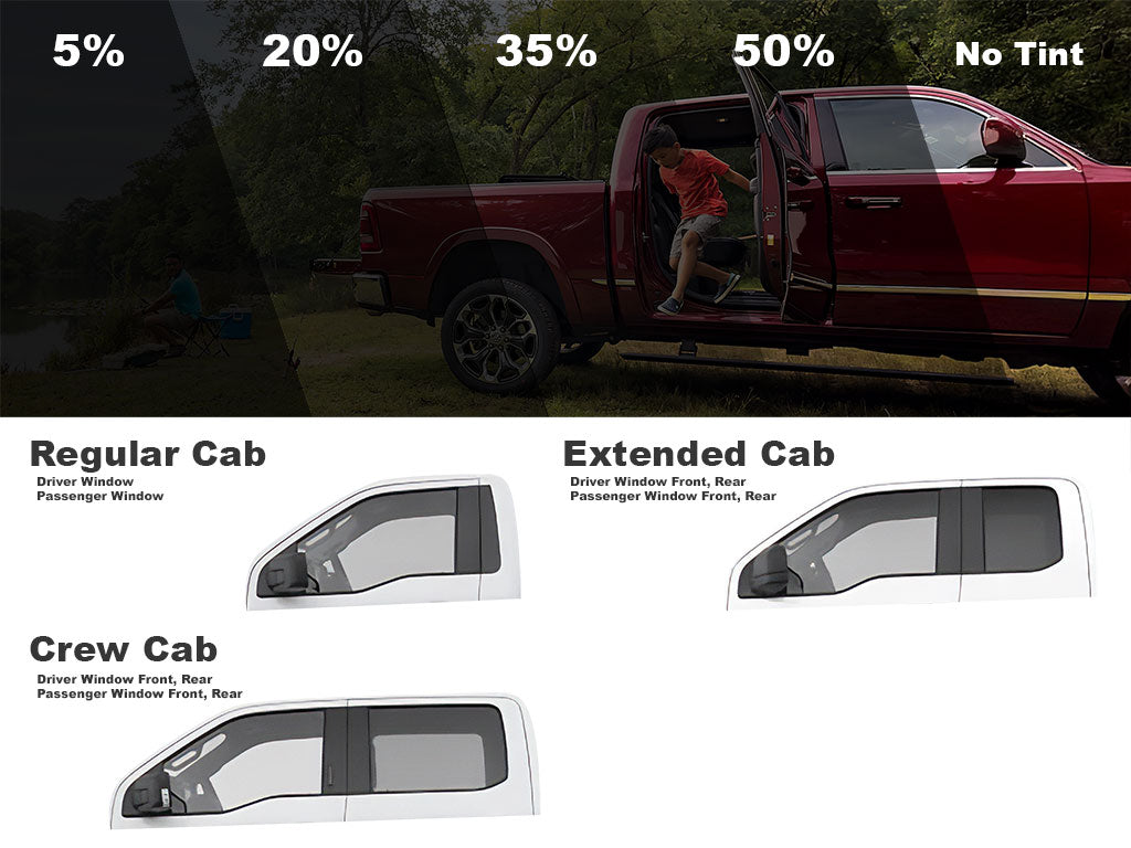 Rvinyl™ Truck Precut Window Tint Kit | DIY Pickup Precut Window Tint Kit