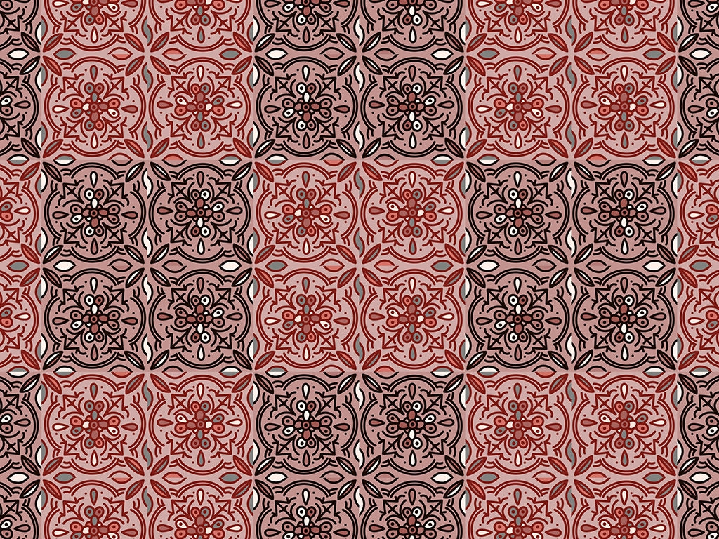 Rwraps™ Begonia Floral Tile Vinyl Wrap | Tile Print Car Wrap Film – Rvinyl