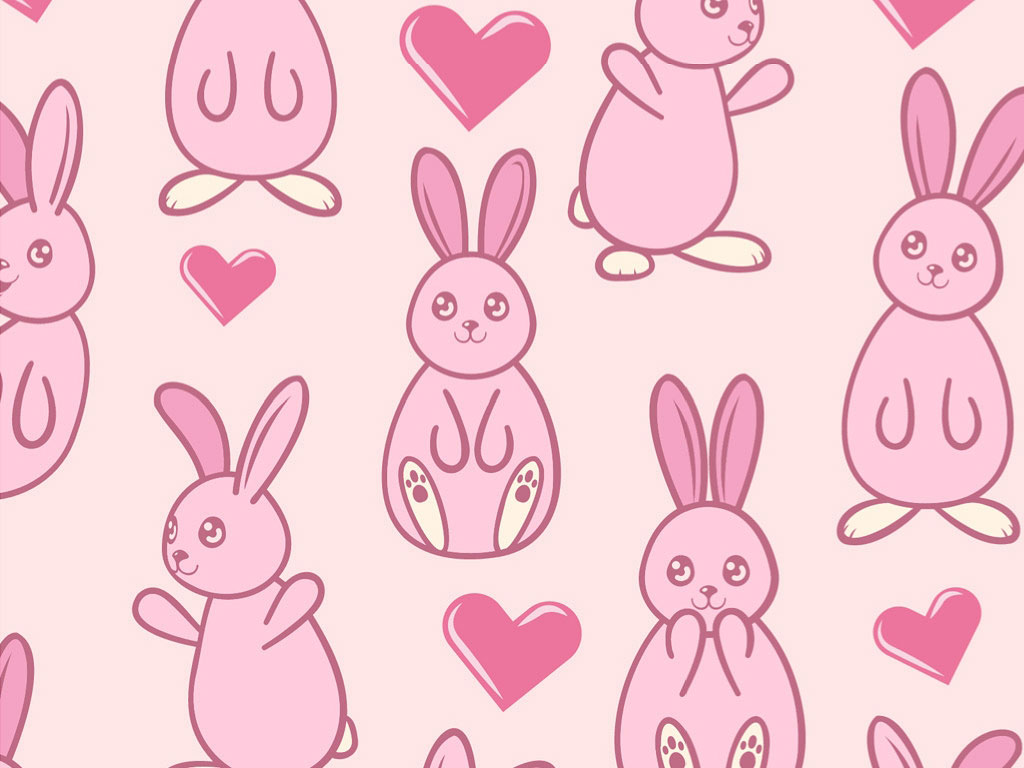 Rwraps™ Bunny Love Rabbits Vinyl Wrap | Animal Print Car Wrap Film – Rvinyl