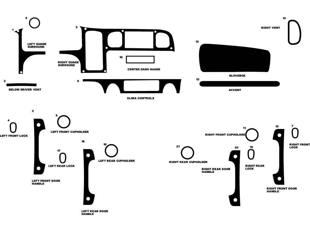Freightliner M2 2002-2006 Chrome Dash Kits | DIY Mirrored Dash Trim Kit ...