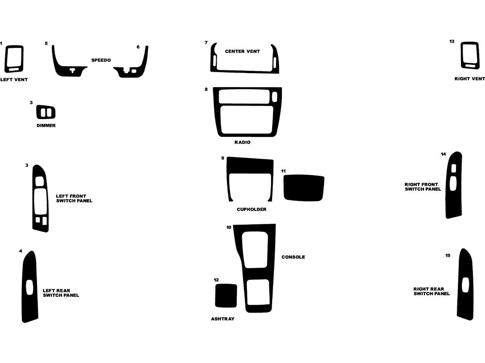 Mitsubishi Diamante 1997-1999 Aluminum Dash Kits | DIY Brushed Aluminum ...