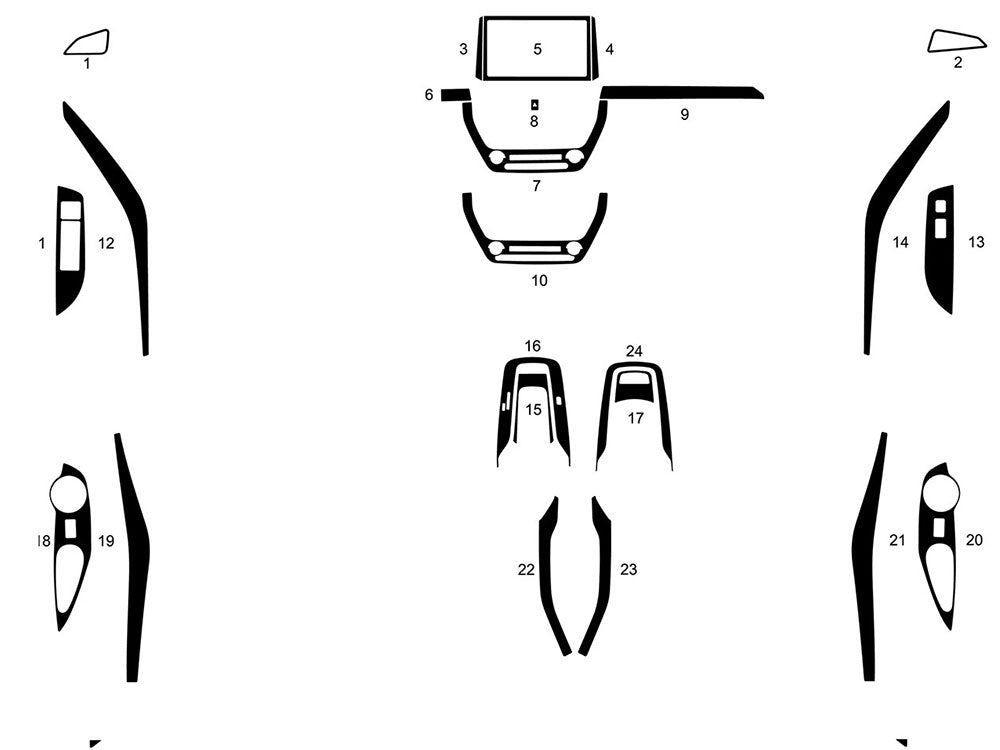 Toyota Corolla 2019-2025 (Hatchback) Woodgrain Dash Kits | DIY Wood ...