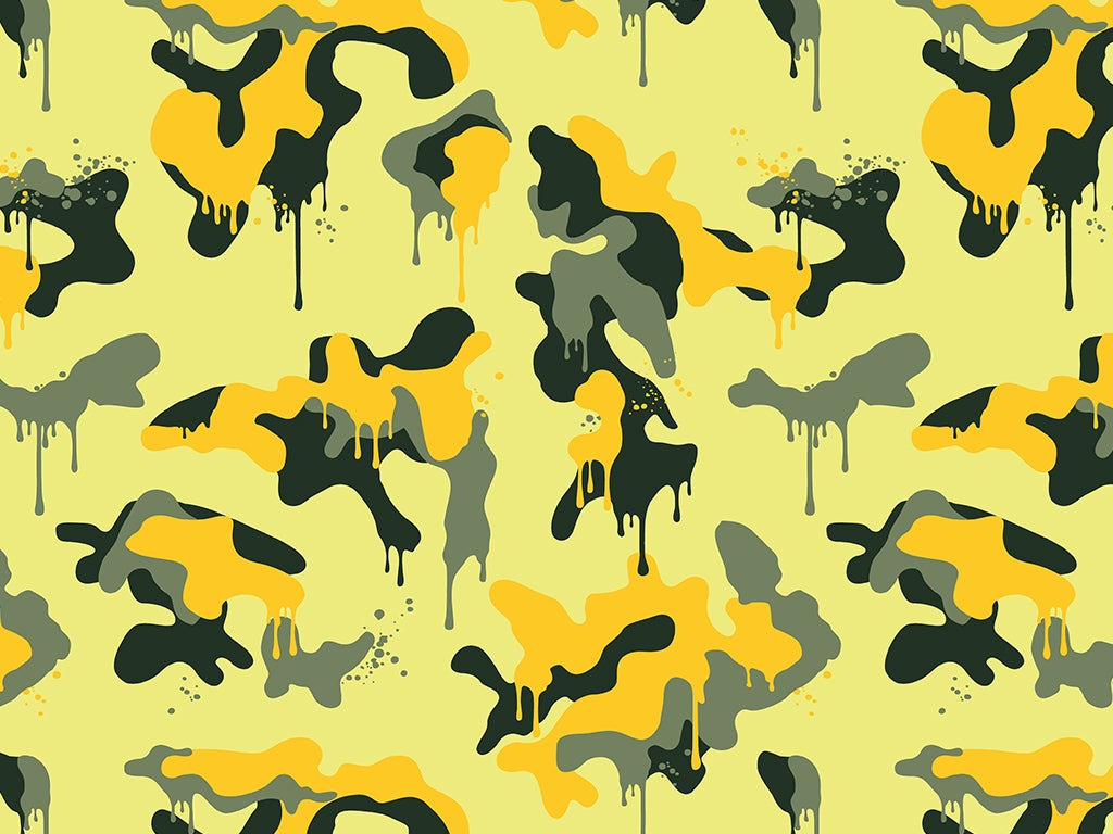 Rwraps™ Lemon Graffiti Yellow Camouflage Vinyl Wrap | Camo Print Car ...