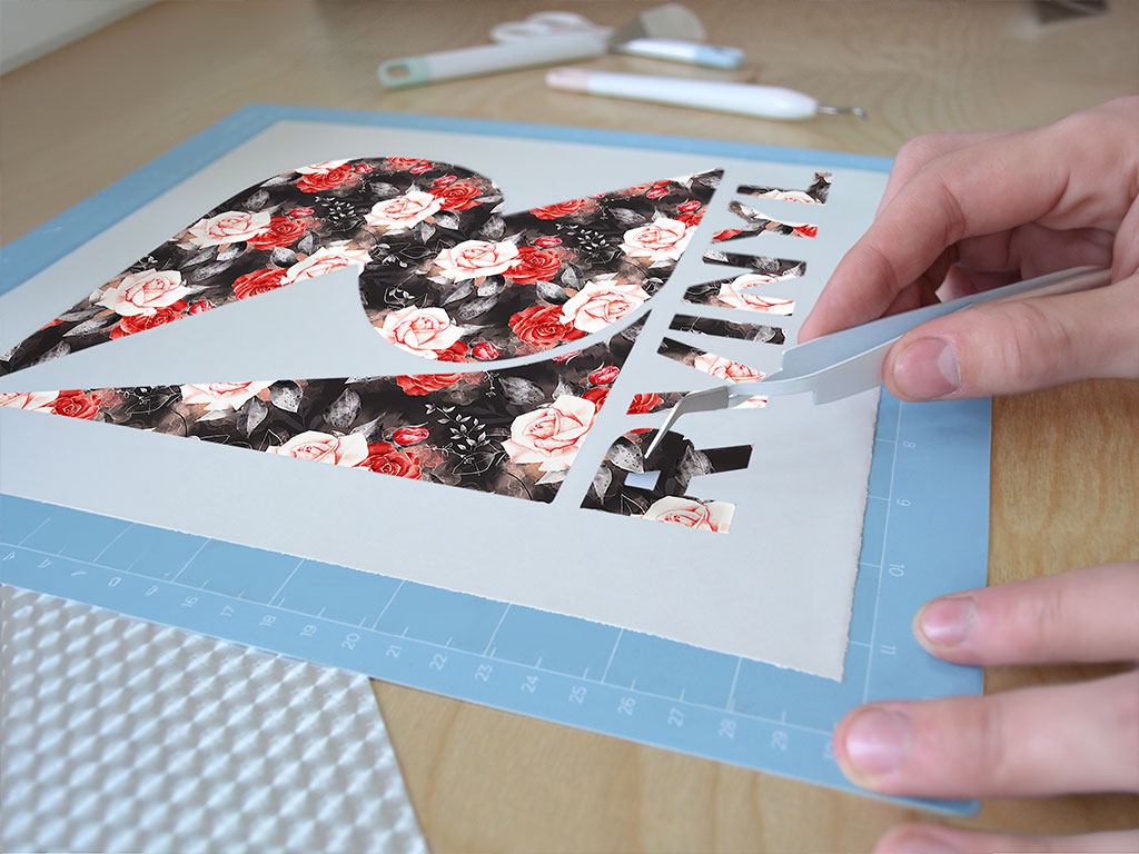 Rcraft™ Midnight Rose Classic Floral Craft Vinyl | Floral Craft Sheets ...