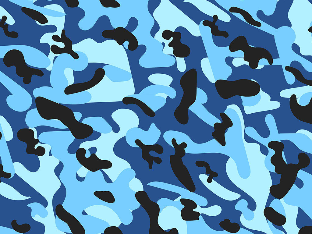 Rwraps™ Police Strobe Blue Camouflage Vinyl Wrap | Camo Print Car Wrap ...