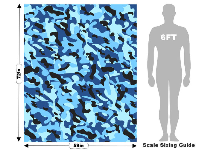 Rwraps™ Police Strobe Blue Camouflage Vinyl Wrap | Camo Print Car Wrap ...