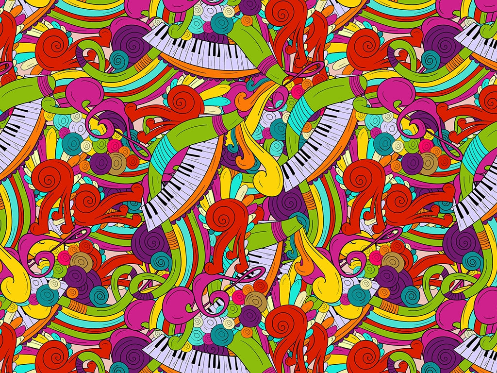 Rwraps™ Psychedelic Chords Music Vinyl Wrap | Music Print Car Wrap Film ...