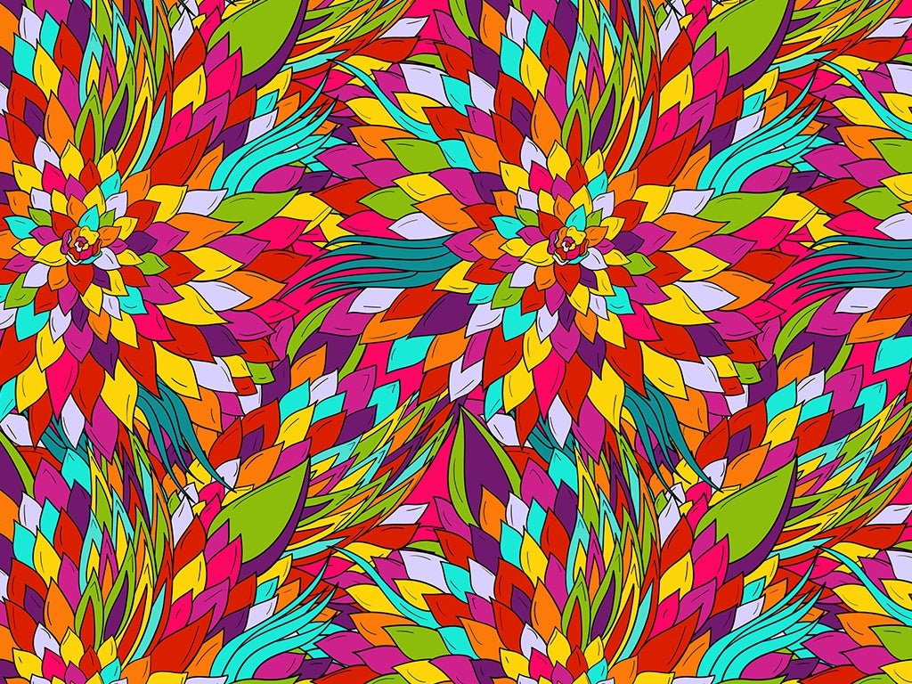 Rwraps™ Psychedelic Flashback Geometric Floral Vinyl Wrap | Floral ...