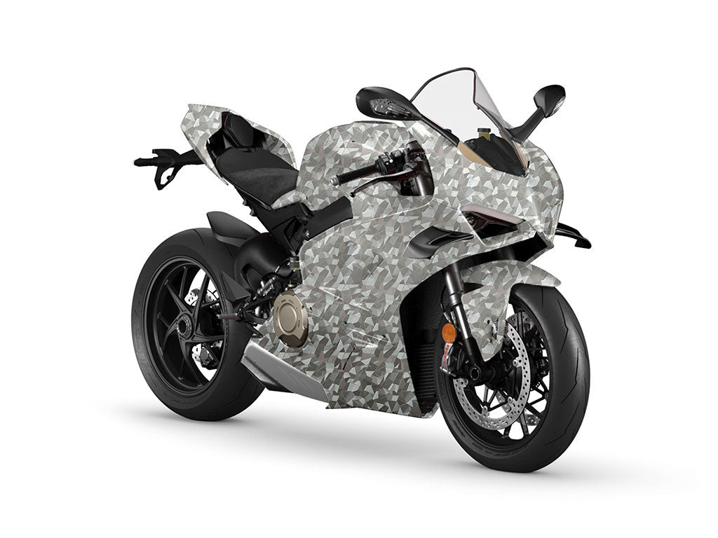 Rwraps™ Camouflage 3D Fractal Silver Motorcycle Wraps | Bike Wraps – Rvinyl
