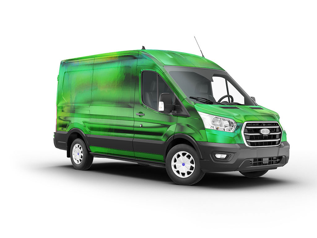 Rwraps™ Holographic Chrome Green Neochrome Van Wraps | Cargo Van Vinyl ...