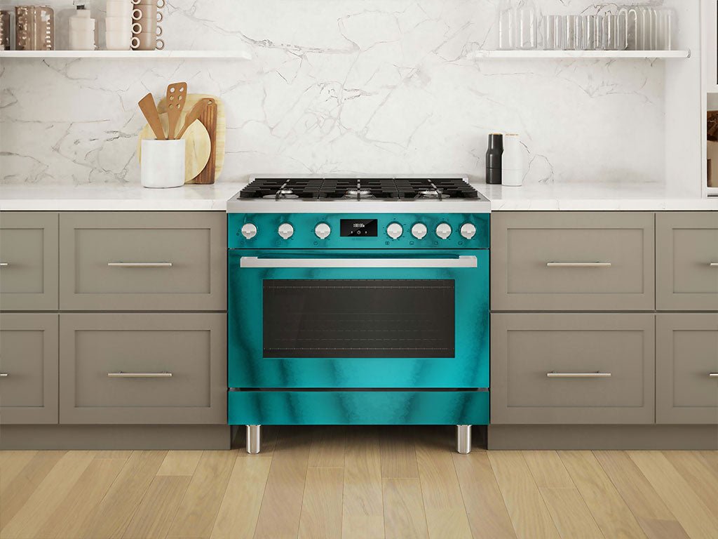 Rwraps™ Matte Chrome Teal Oven Wraps | Range Wraps – Rvinyl