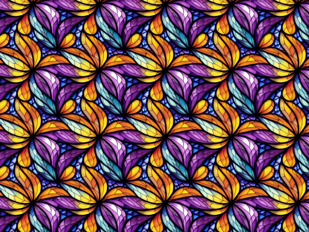 Rwraps™ Smooth Petals Stained Glass Vinyl Wrap | Stained Glass Print ...