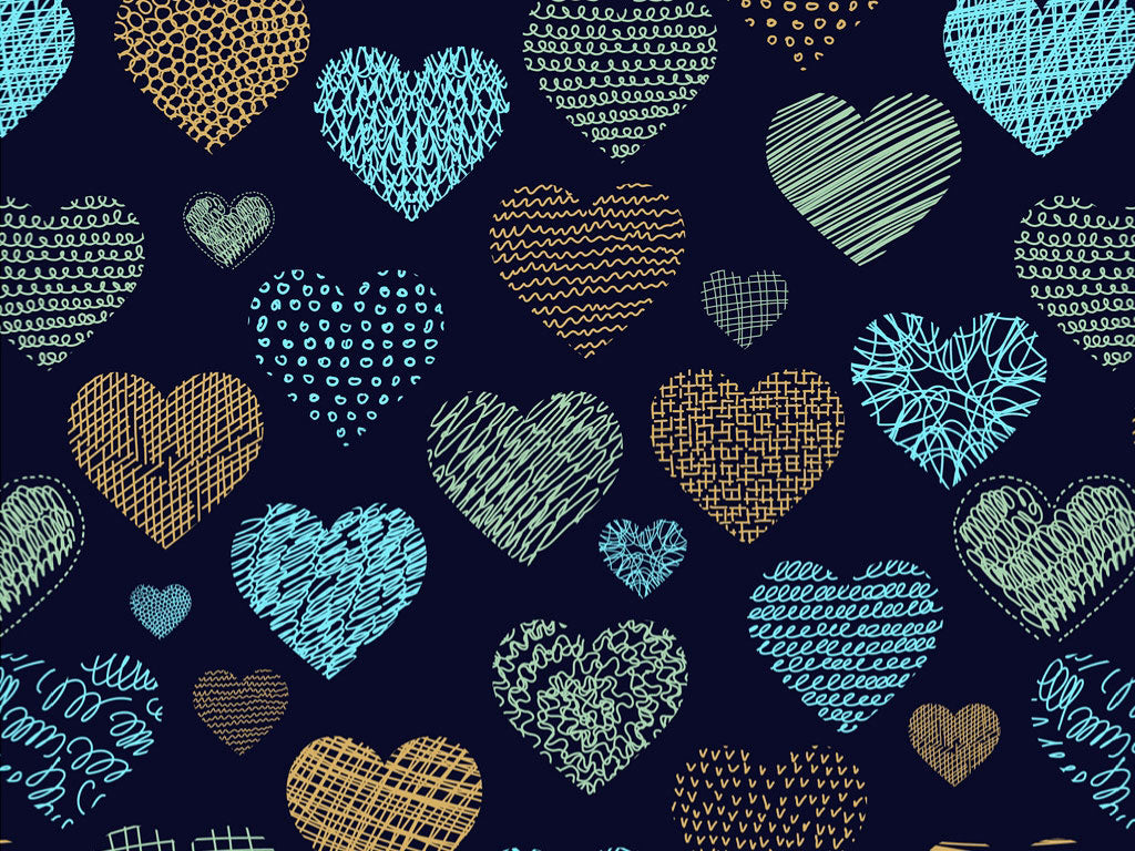 Rwraps™ Stitched Together Blue Heart Vinyl Wrap | Heart Print Car Wrap ...