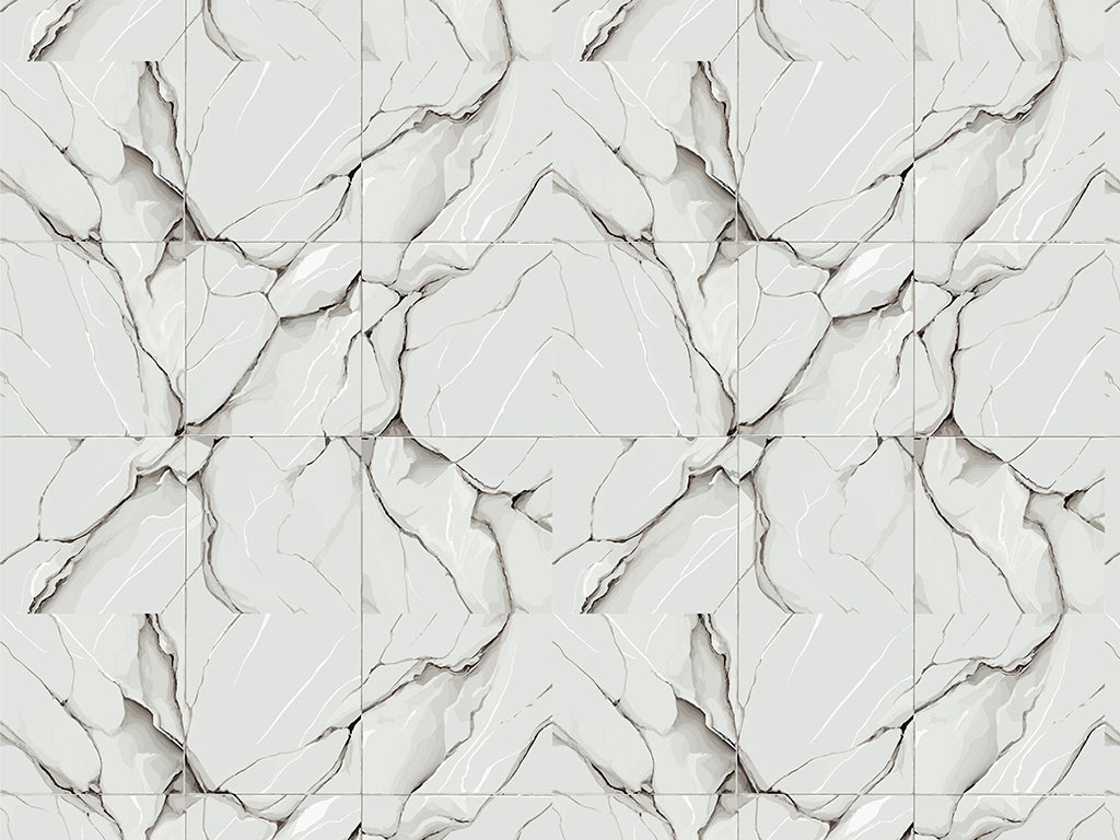 Rwraps™ White Deviations Marble Tile Vinyl Wrap | Tile Print Car Wrap ...